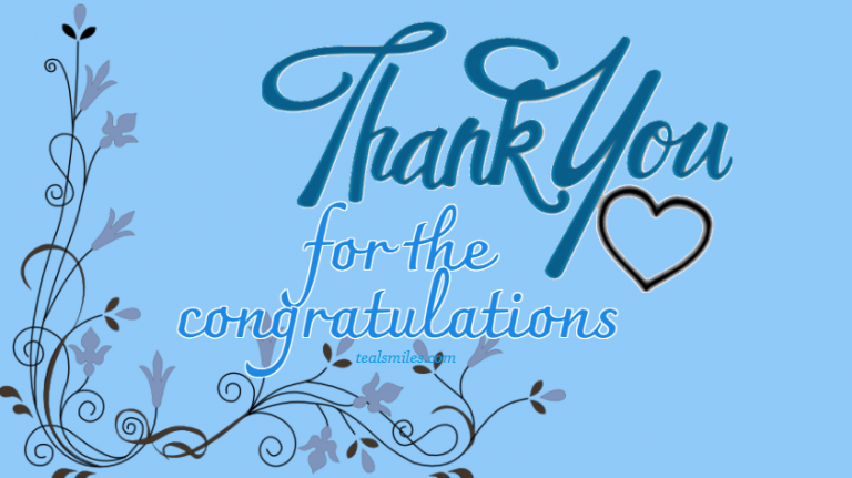 Reply To Congratulations - Teal Smiles